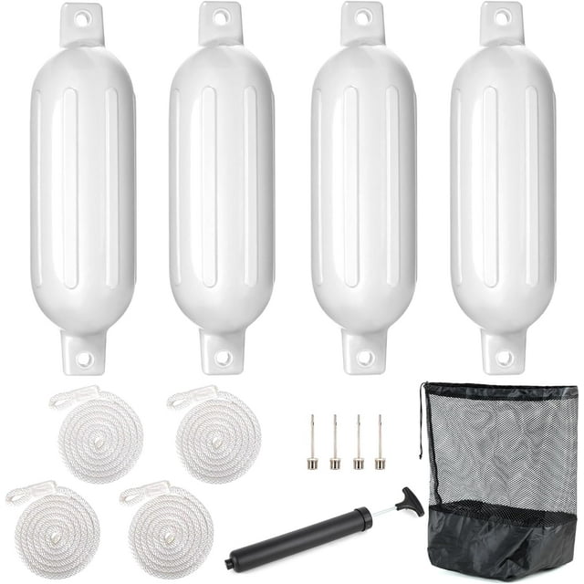 NORTHCAPTAIN Boat Fender 4 Pack Boat Bumpers for Docking with 4 Ropes ...
