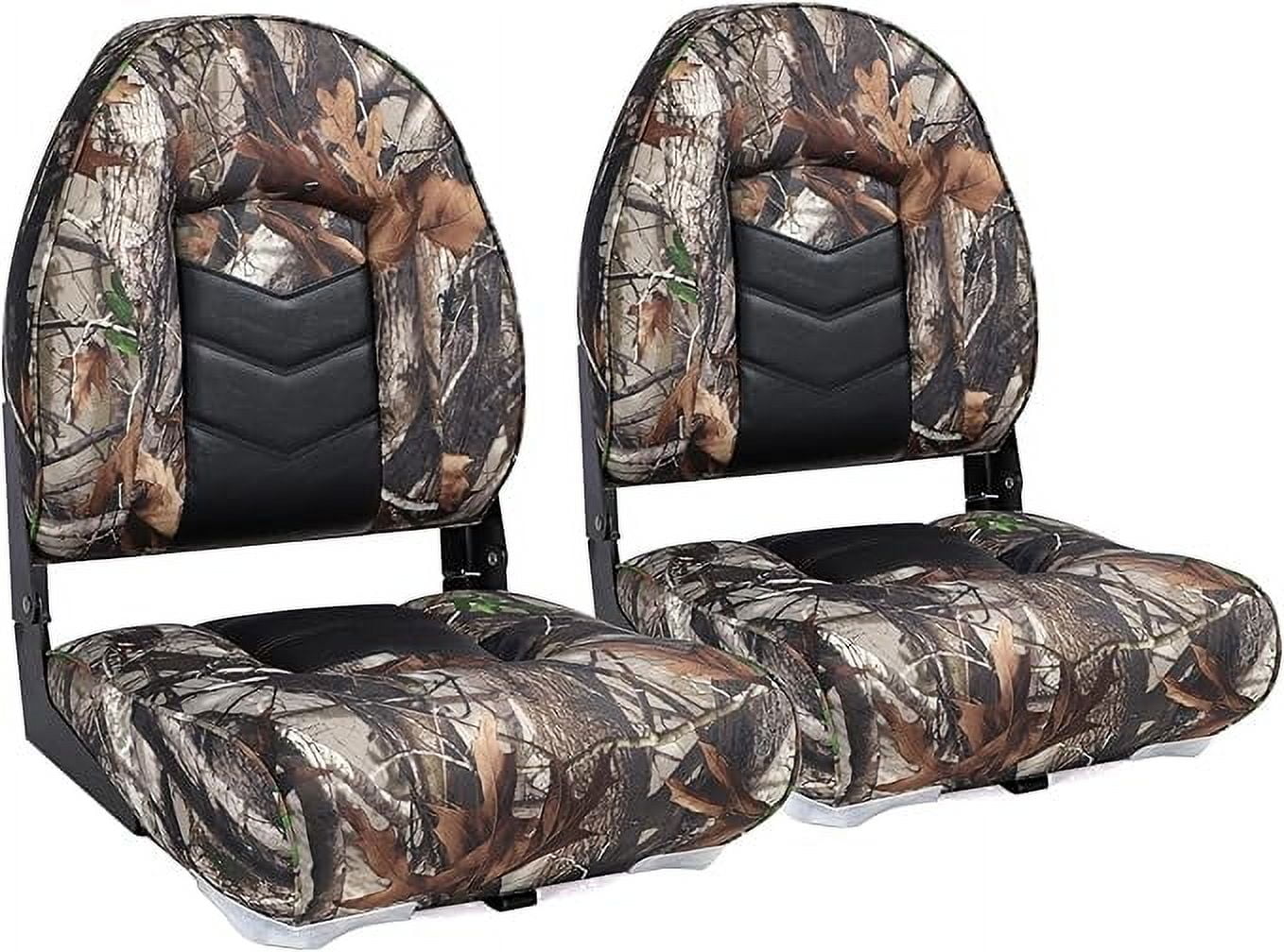 NORTHCAPTAIN Deluxe Camo High Back Folding Fishing Boat Seat,Stainless ...