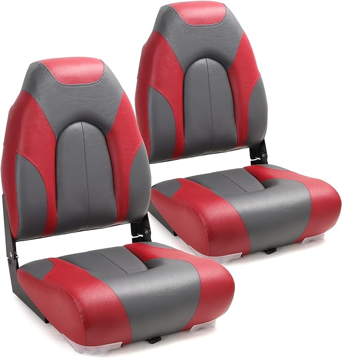 NORTHCAPTAIN Deluxe Marine High Back Folding Boat Seat,Stainless Steel ...