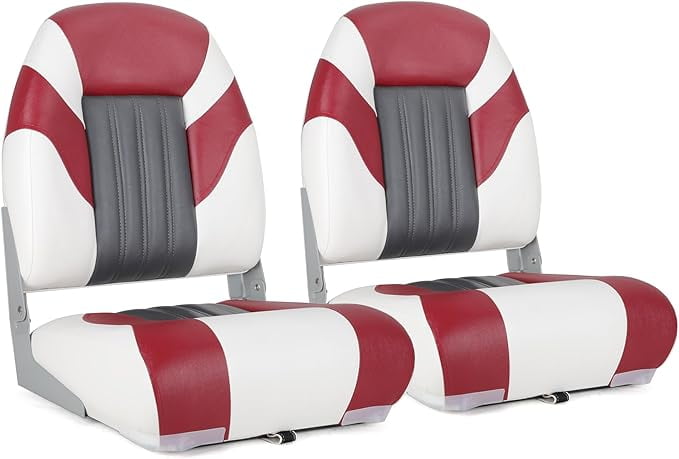 NORTHCAPTAIN Deluxe Marine High Back Folding Boat Seat,Stainless Steel ...