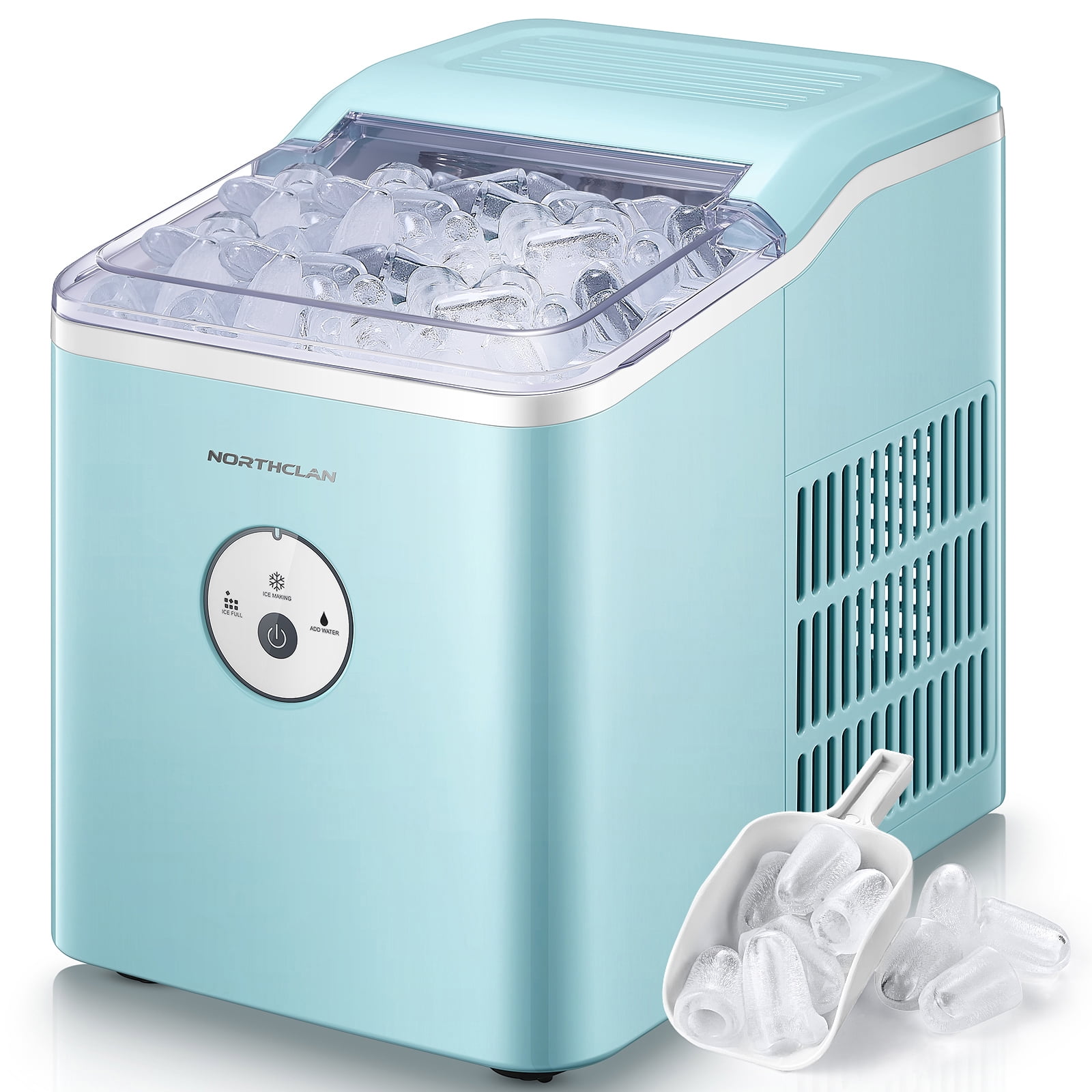 NORTHCLAN Compact Countertop Ice Maker, Chewable Bullet Ice Cubes, 28 ...