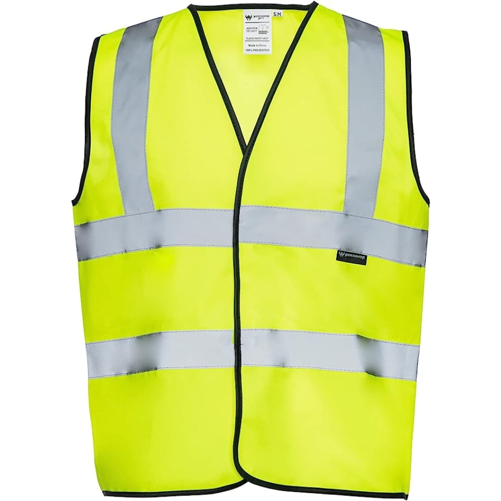 NORTHMON SAFETY Vest Velcro Closure - No Pocket ANSI Class 2 - Yellow ...