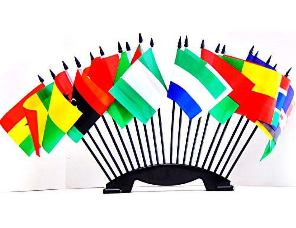 NORTHWEST AFRICAN WORLD FLAG SET with BASE--20 Polyester 4"x6" Flags ...
