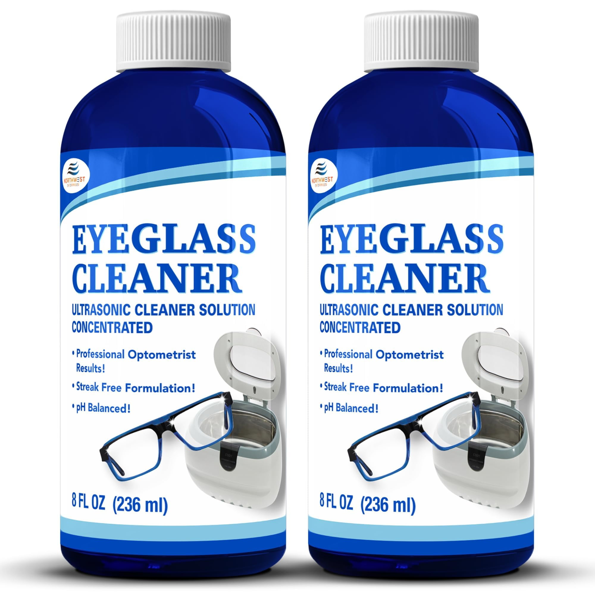 NORTHWEST ENTERPRISES Ultrasonic Eyeglass Cleaner Solution. Concentrated Glasses Cleaner for use ...