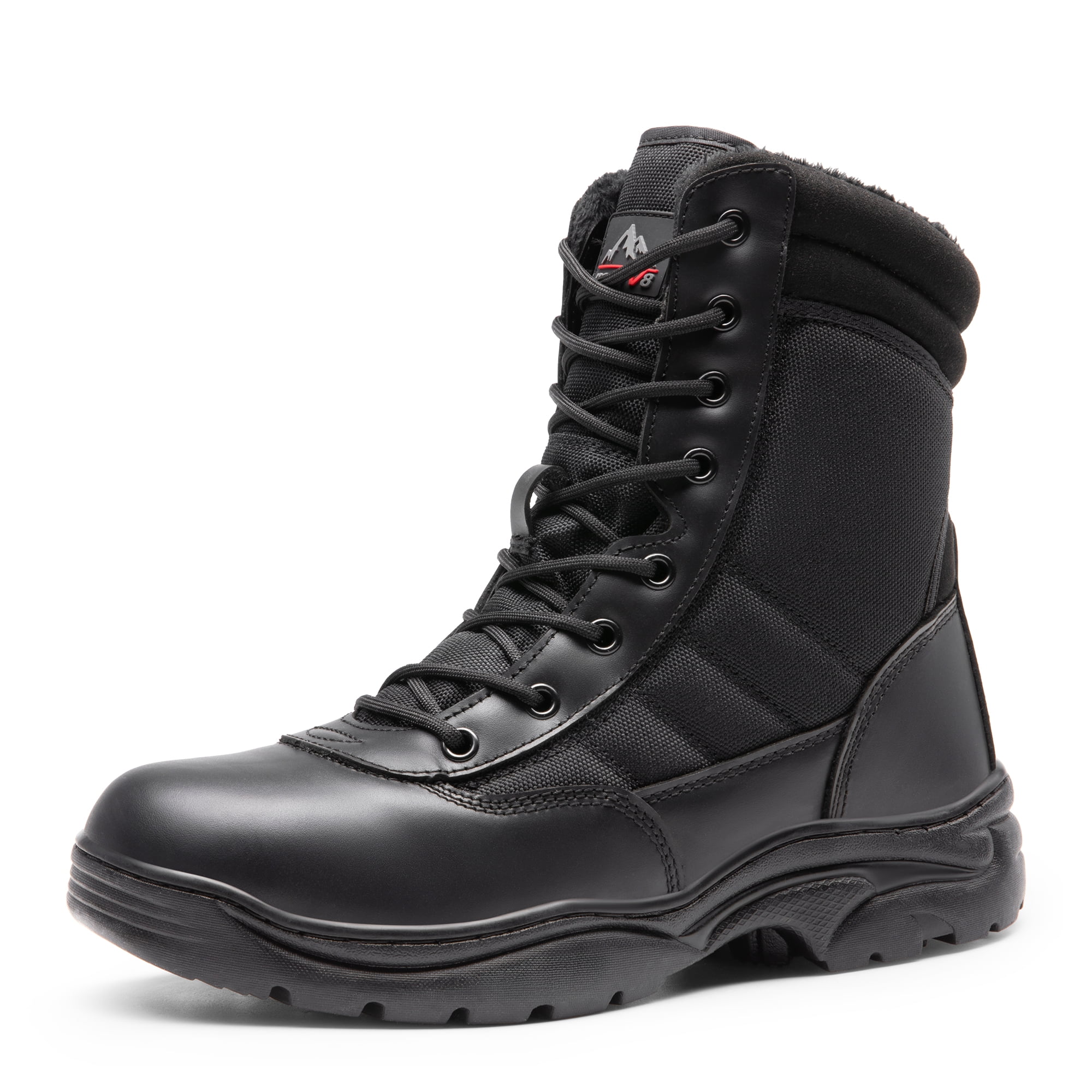 NORTIV 8 Men's Combat Trooper Boots with Side Zipper Leather Military ...