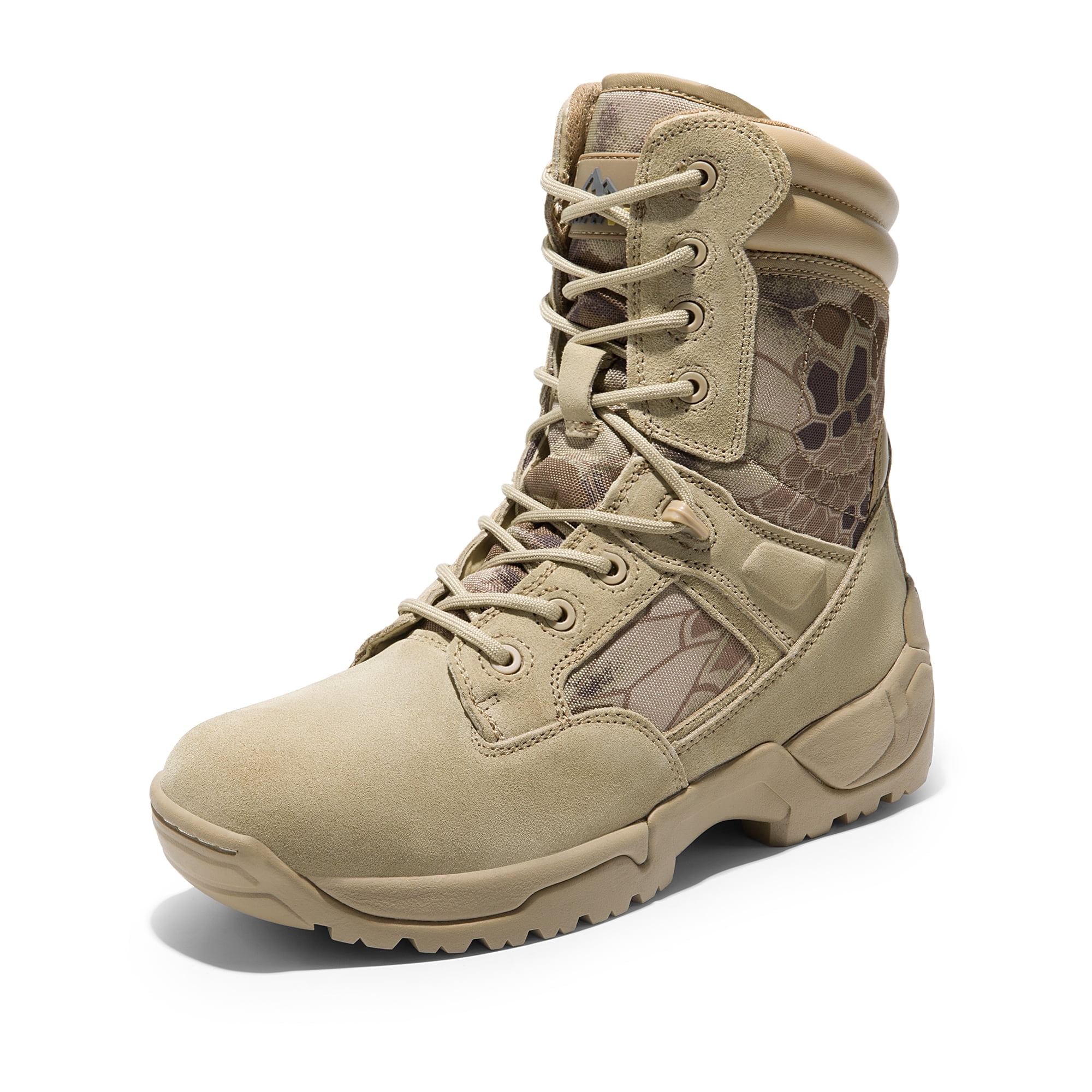 NORTIV 8 Men’s Military Tactical Boots Side Zip Leather Combat Work ...