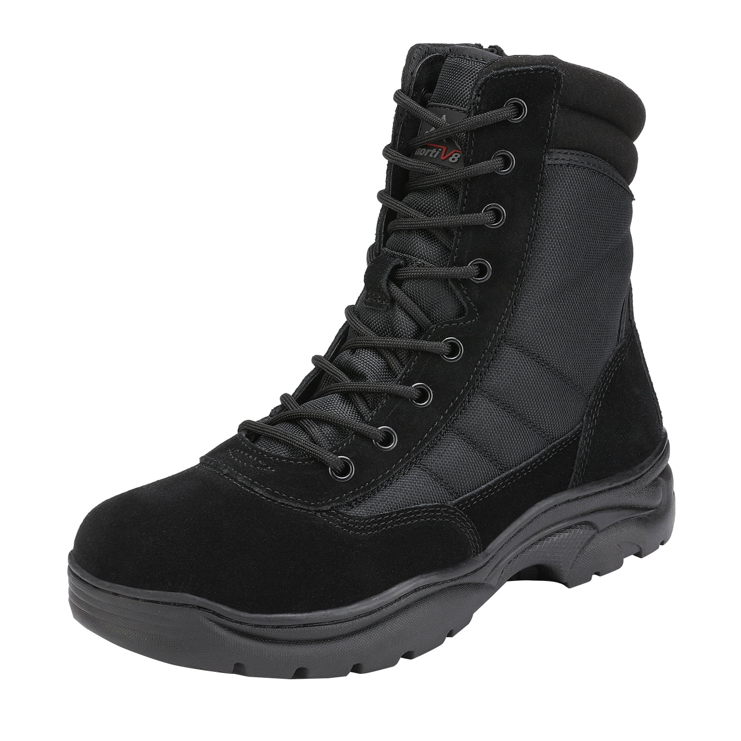 NORTIV 8 Men's Military Tactical Work Boots Side Zipper Leather ...