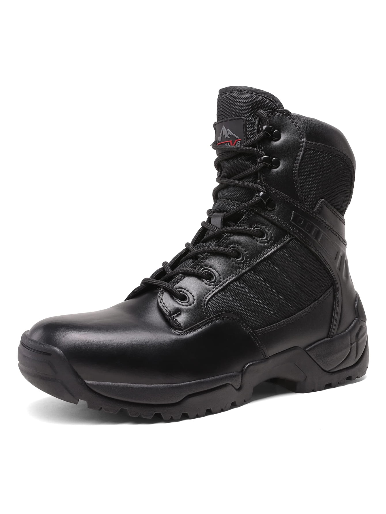 NORTIV 8 Men's Military Tactical Work Boots Side Zipper Leather ...