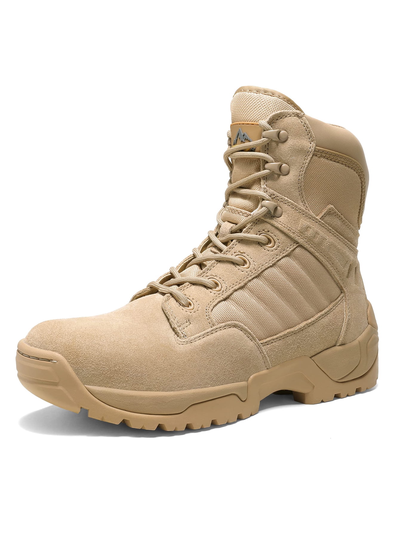 NORTIV 8 Men's Military Tactical Work Boots Side Zipper Leather ...