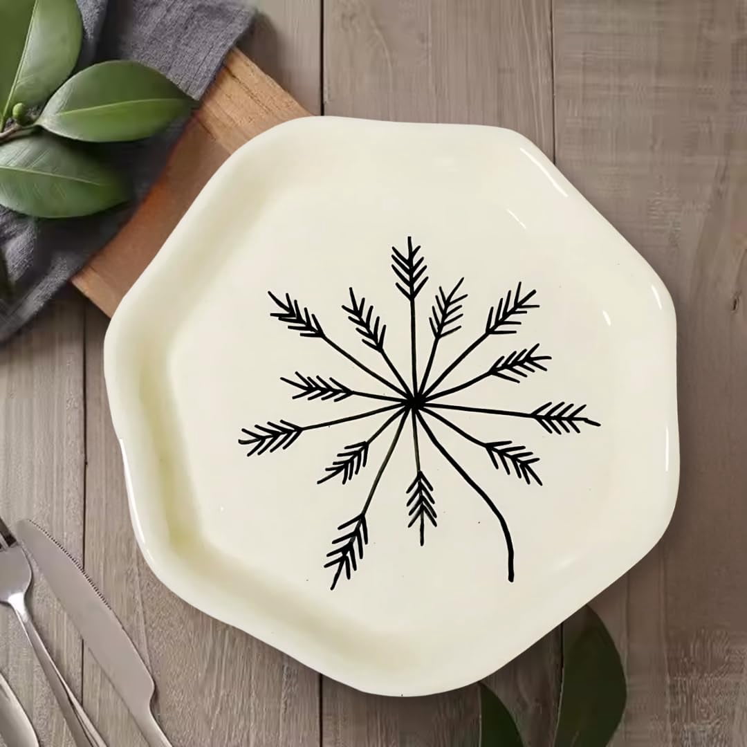 NORTIVIA Aesthetic Handcrafted Ceramic Quarter Plate Single Deep Small ...