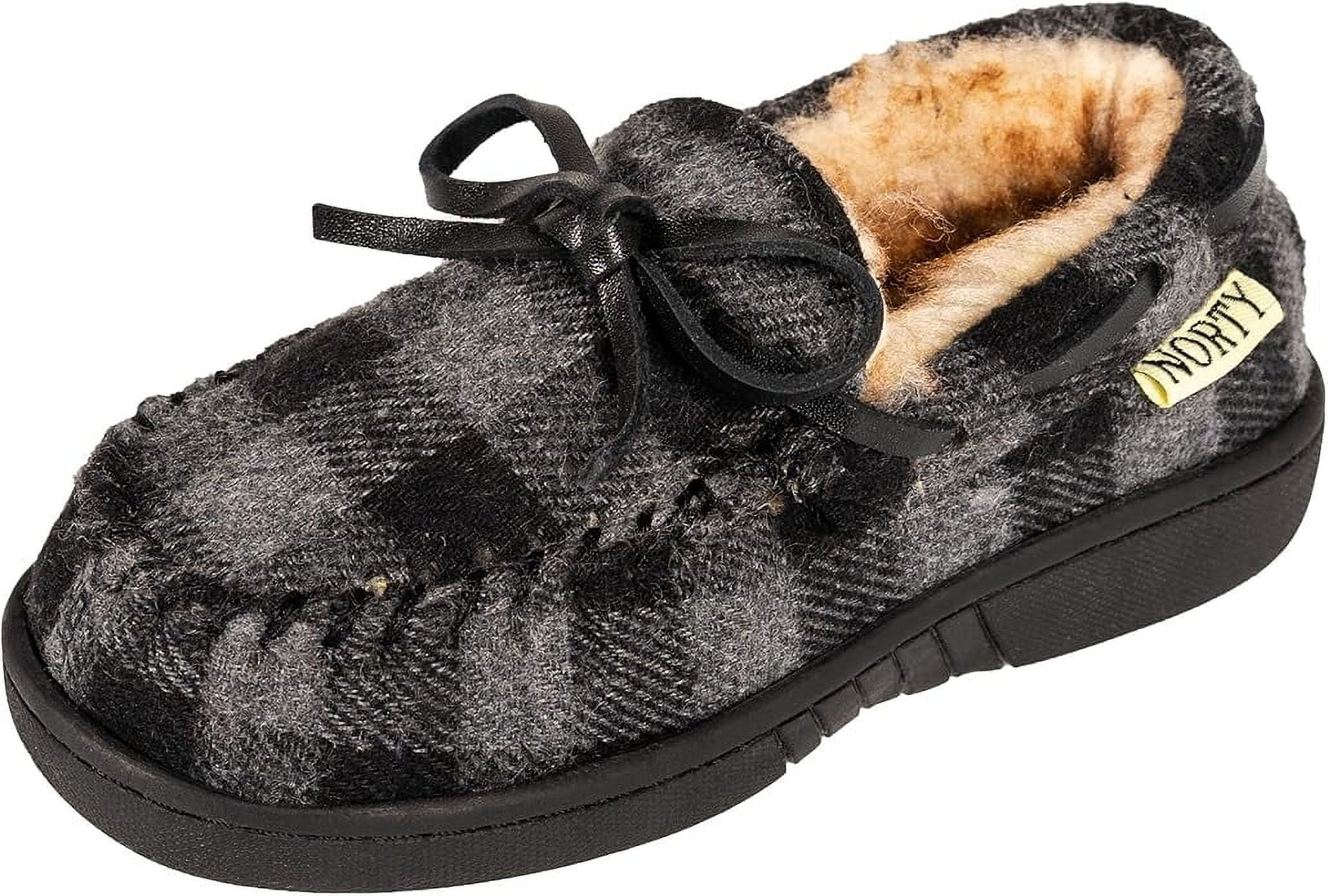 NORTY Boys Girls Moccasin Slippers for Kids Slip-On House Shoes - Flat ...