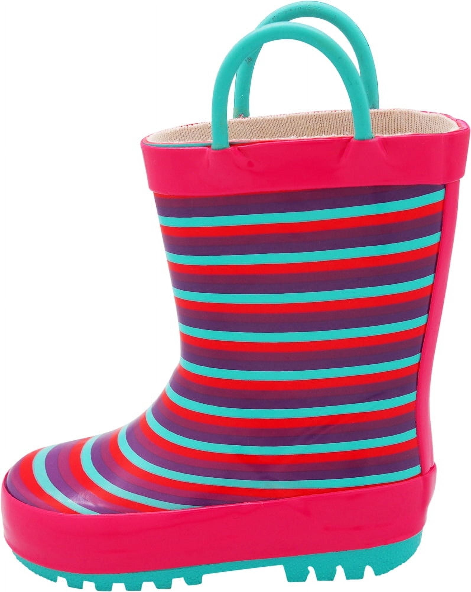 NORTY Boys Girls Toddler and Kids' Waterproof Rain Boots Easy-On ...