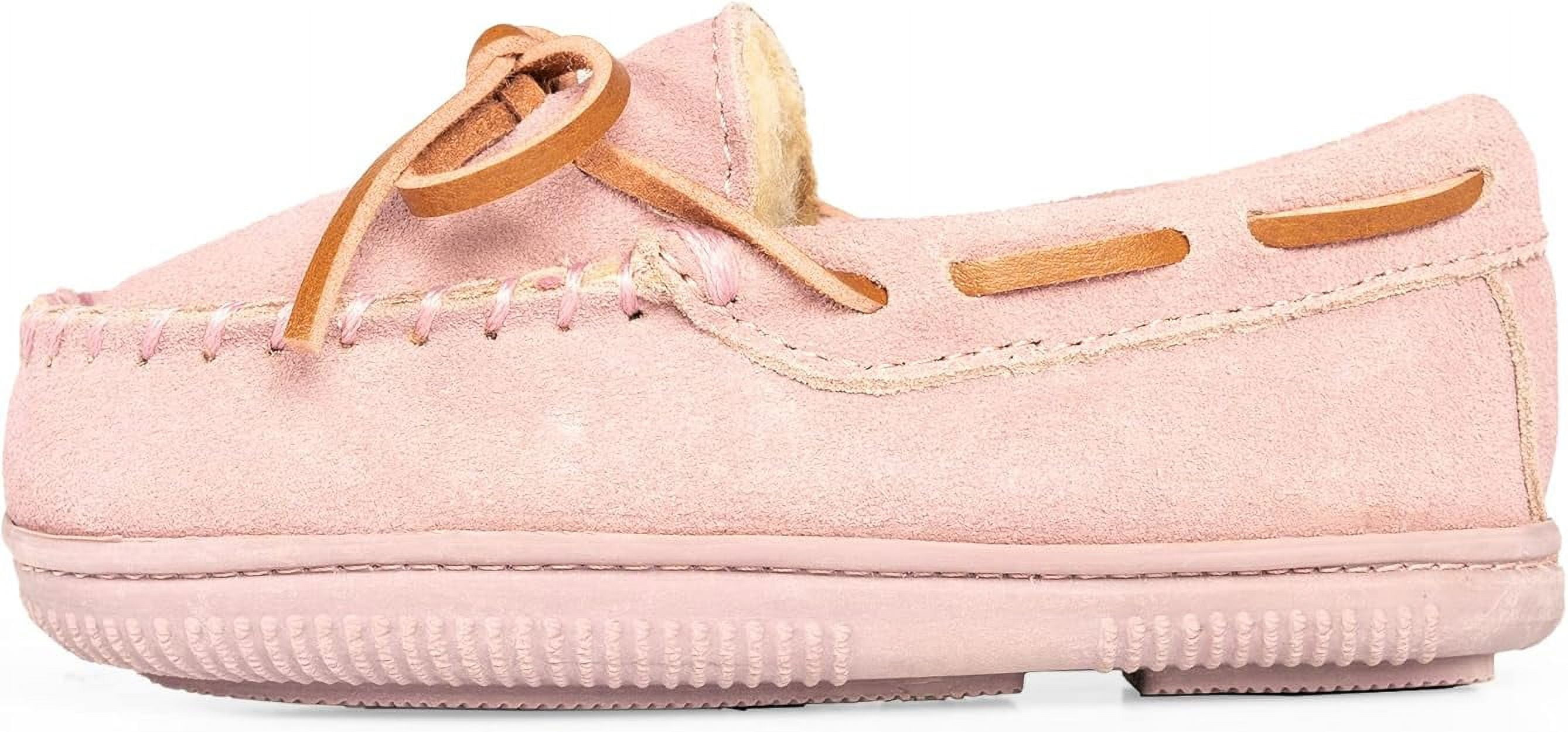 NORTY Kid's Boy Girl Unisex Suede Leather Moccasin Slippers, Flat Heel ...