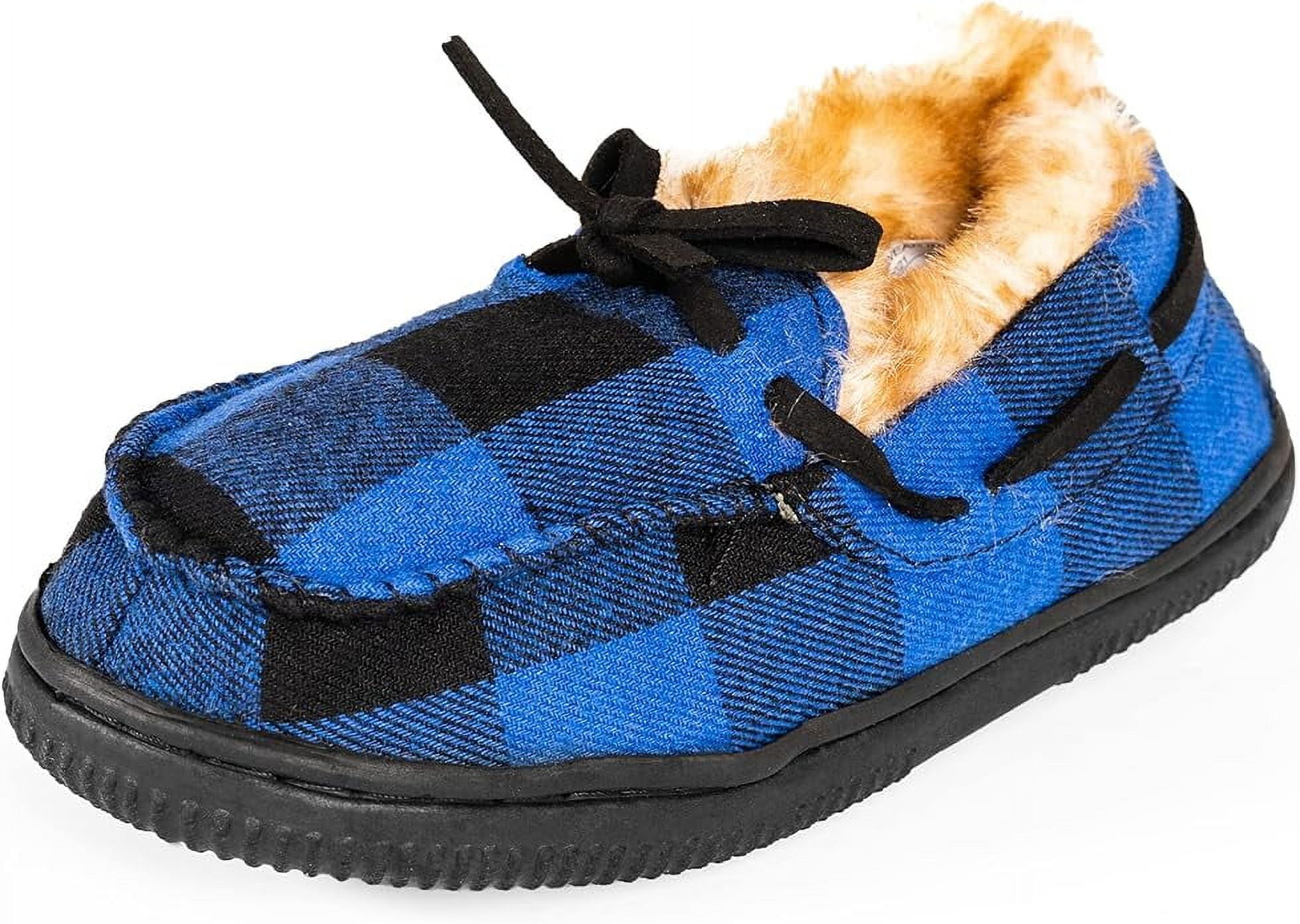 NORTY Boys Girls Moccasin Slippers for Kids Slip-On House Shoes - Flat ...