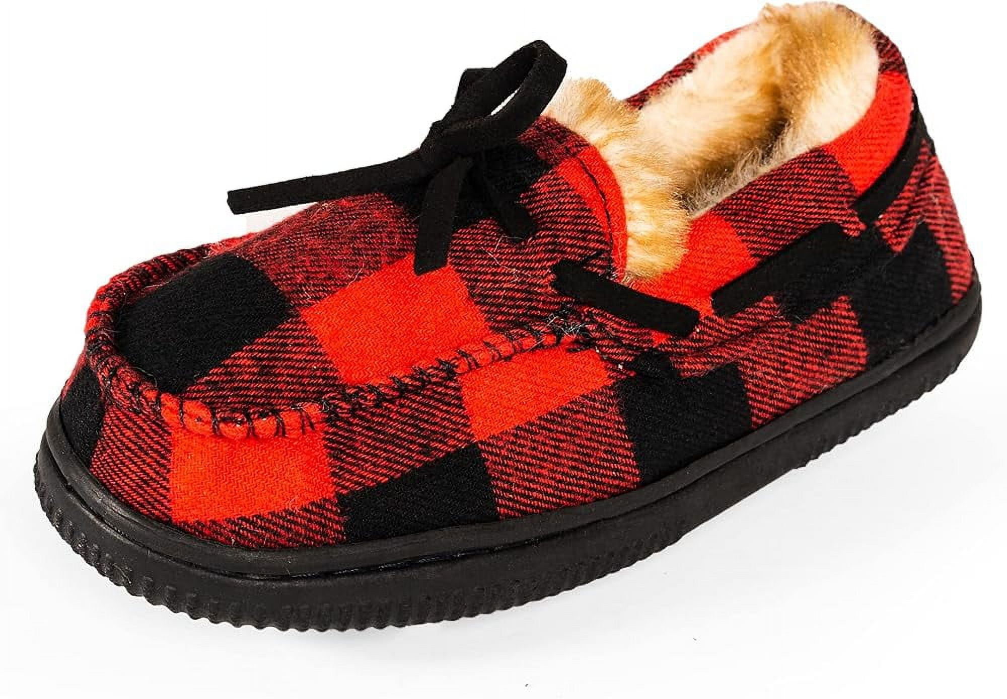 NORTY Boys Girls Moccasin Slippers for Kids Slip-On House Shoes - Flat ...