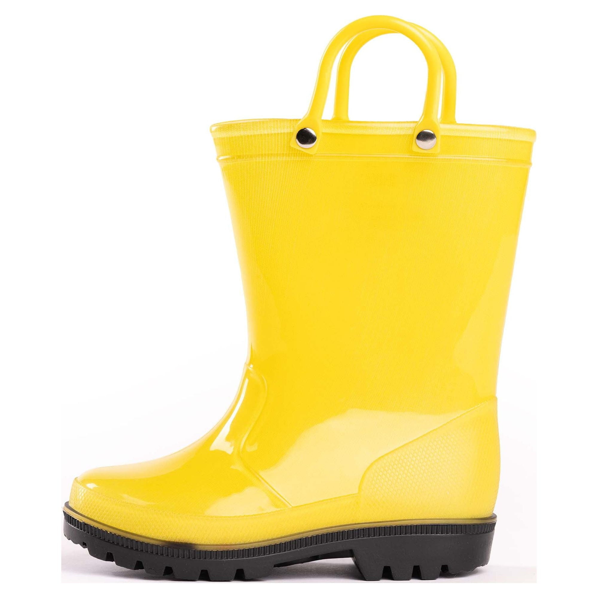 NORTY Kids' Boys Girls Waterproof PVC Rain Boots Easy-On Handles Fun ...