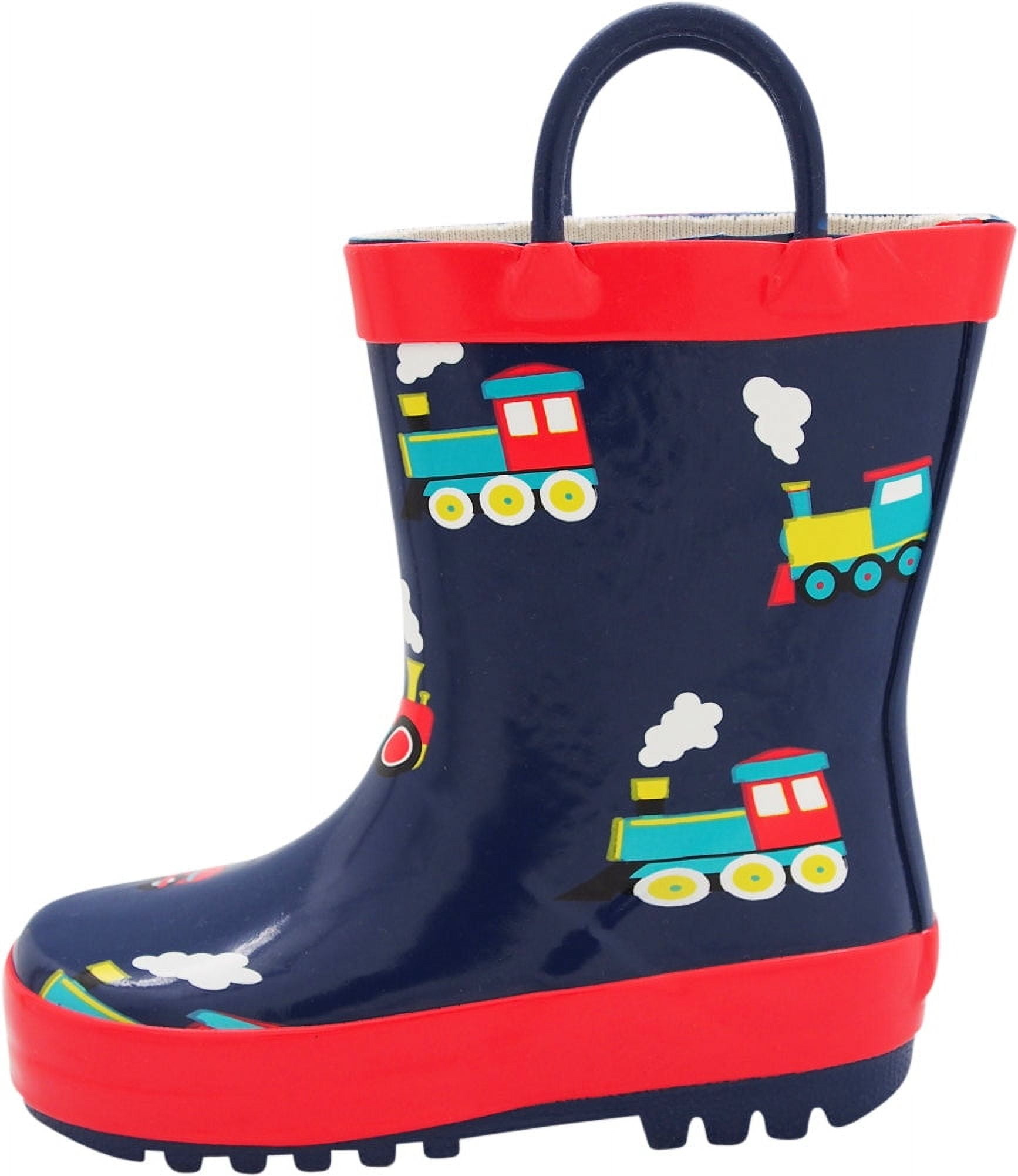 NORTY Boys Girls Toddler and Kids' Waterproof Rain Boots Easy-On ...