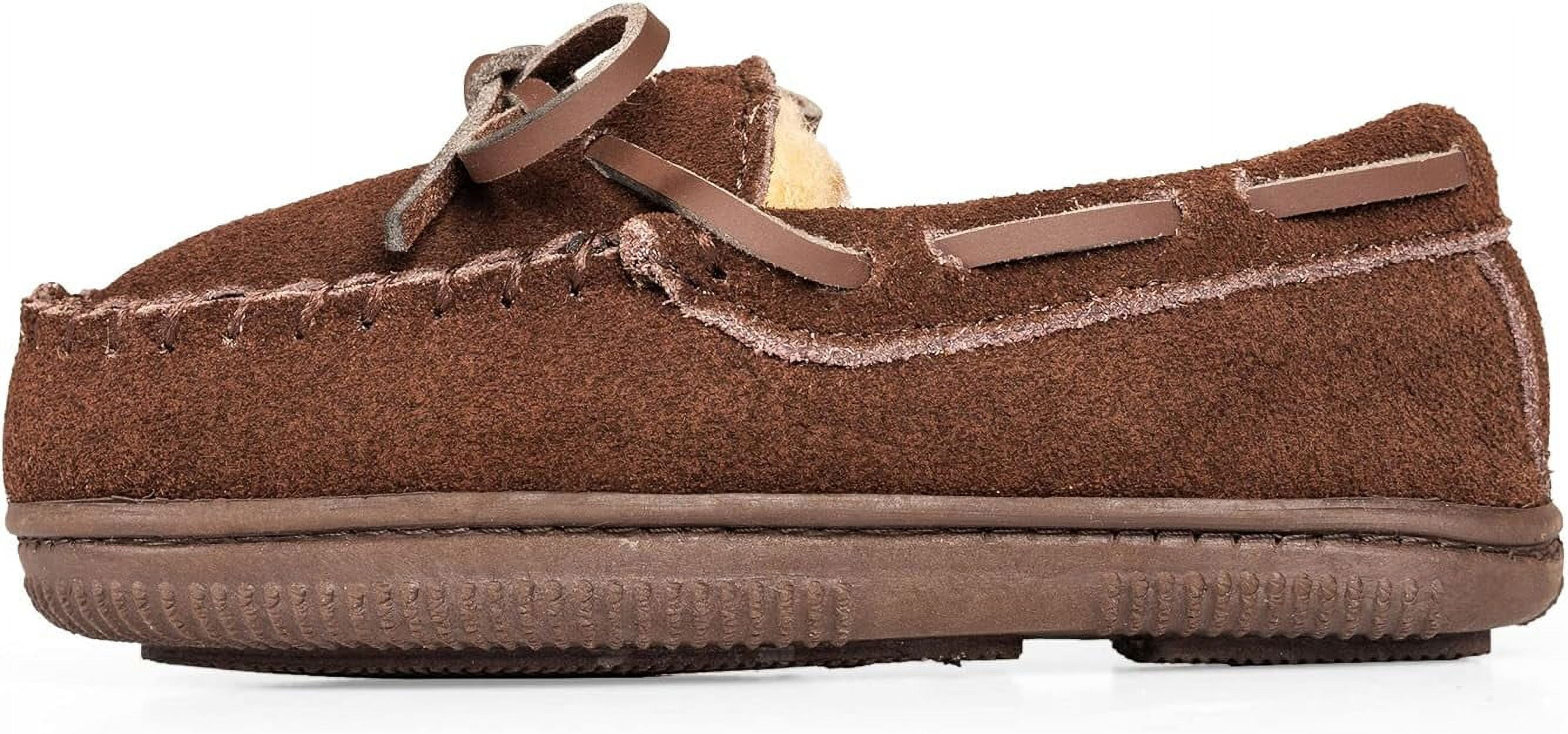 NORTY Kid's Boy Girl Unisex Suede Leather Moccasin Slippers, Flat Heel ...
