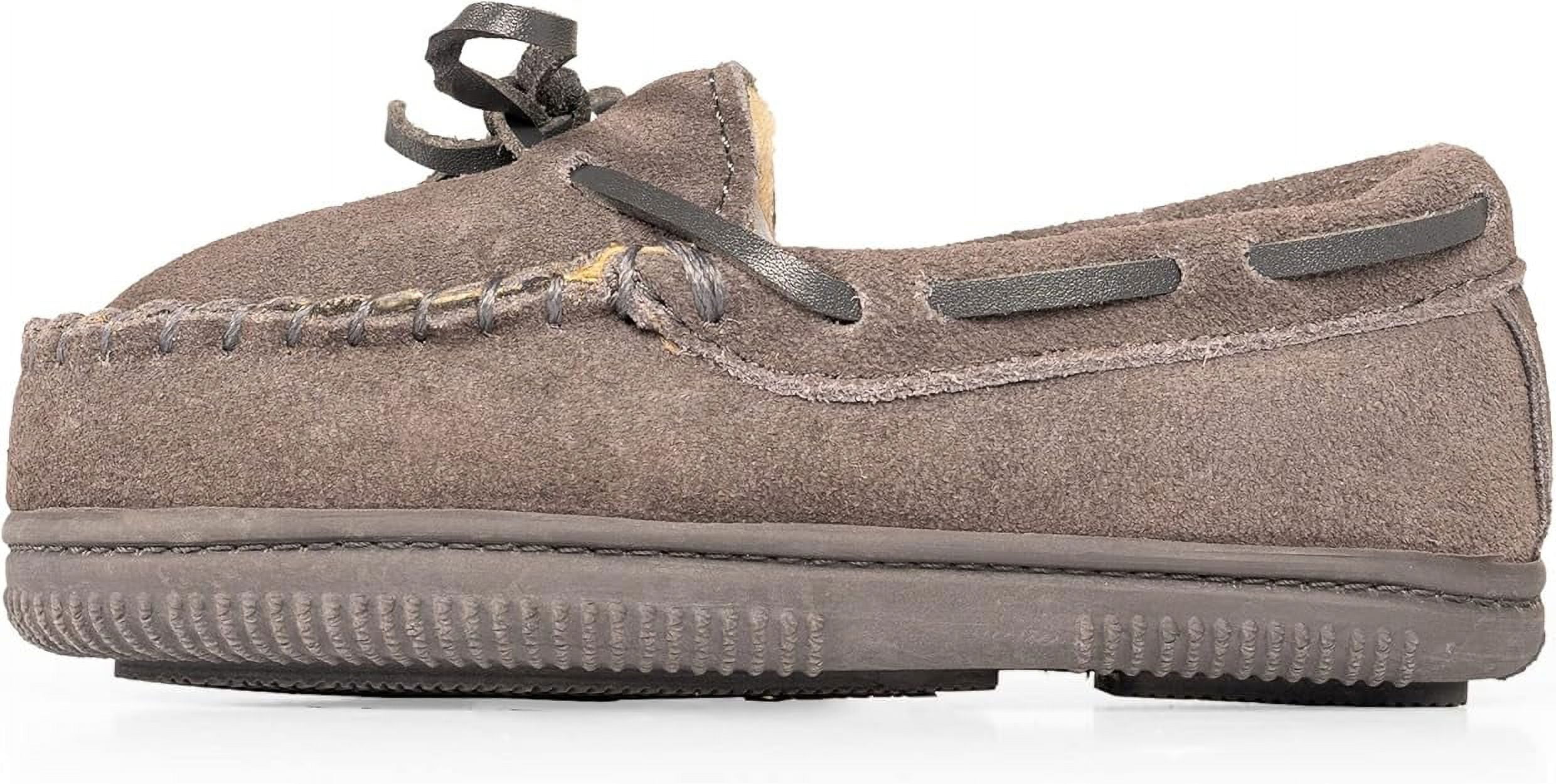 NORTY Kid's Boy Girl Unisex Suede Leather Moccasin Slippers, Flat Heel ...