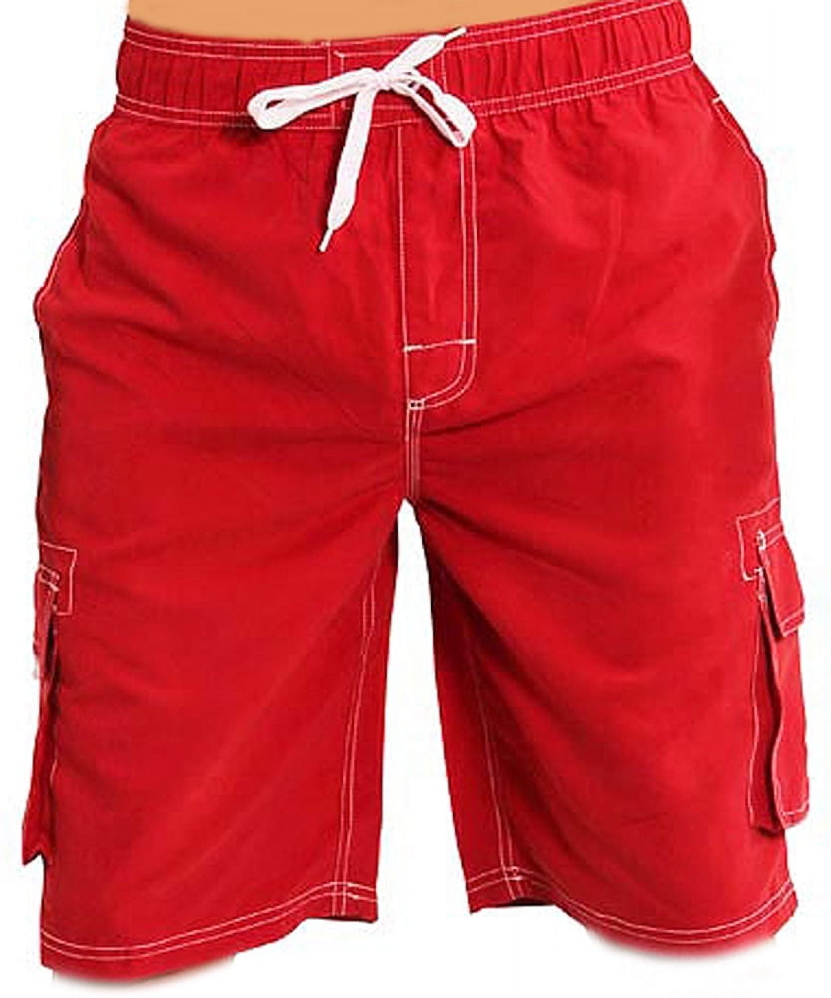 NORTY Little Boys Swim Suit Trunks, Big Kids Board Shorts, Red - Size 4 ...