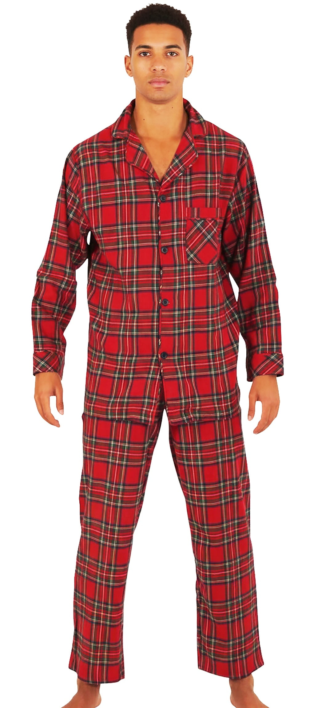 NORTY Men's Flannel Cotton Blend Sleepwear Pajama Sets Warm Soft ...
