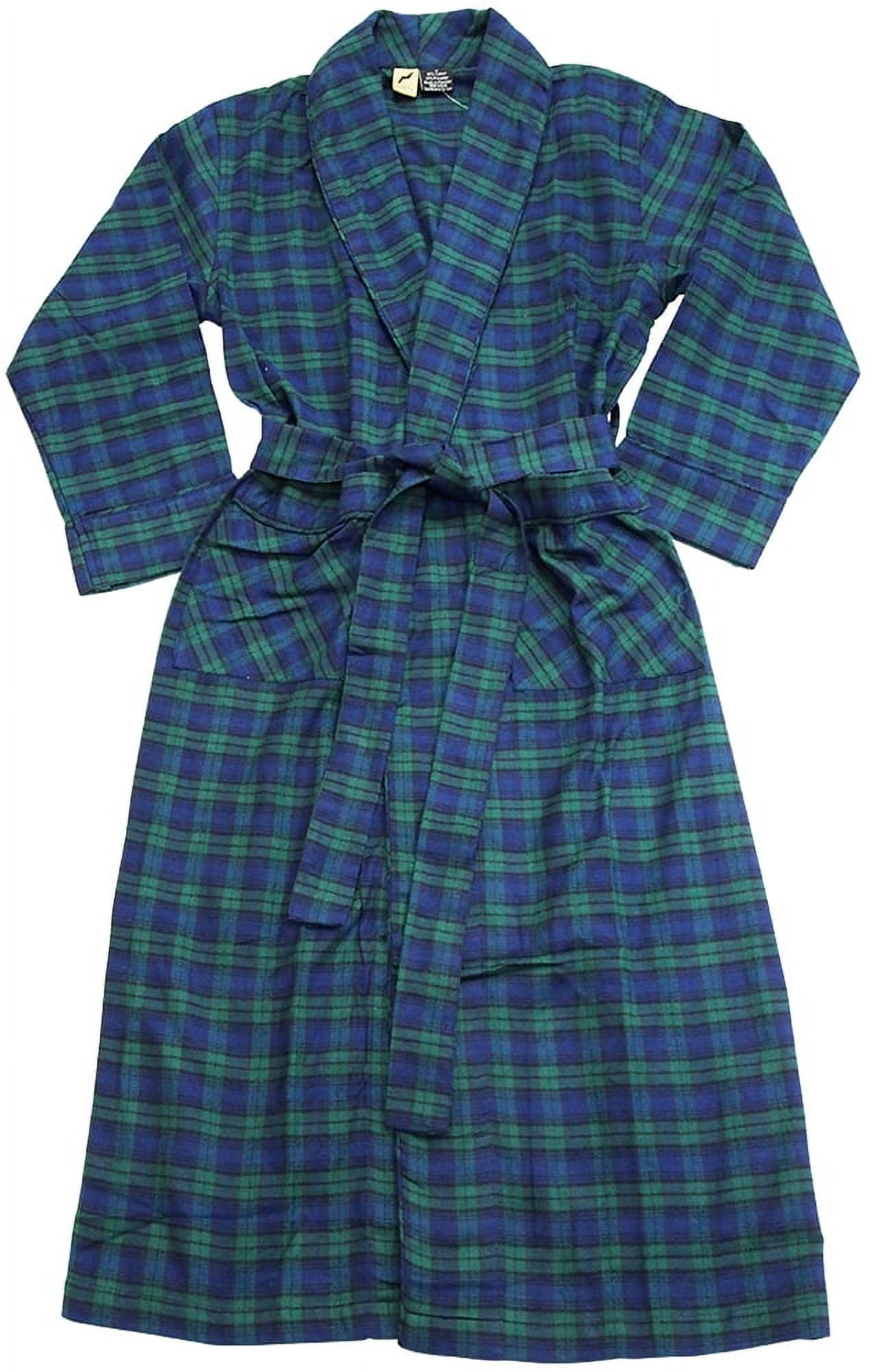 NORTY Men's Cotton Flannel Bath Robe, Blackwatch Plaid, Size L ...