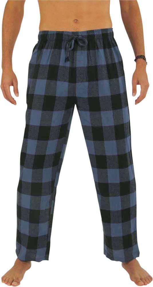 NORTY Men's Flannel Solid & Plaid Lounge Sleep Pants Cotton Blend ...