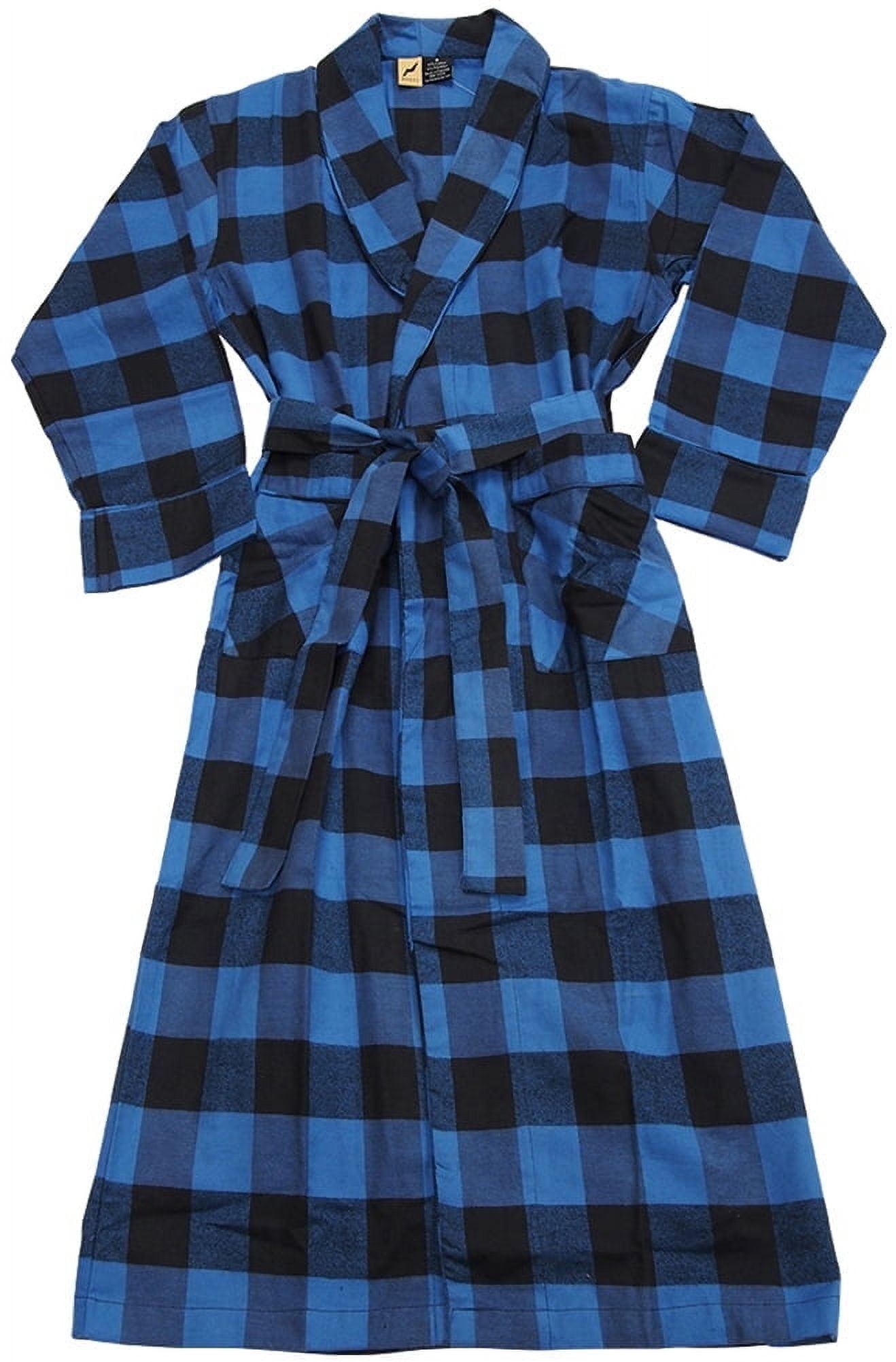 NORTY Mens Bathrobe Soft Brushed Cotton Blend Flannel Bath Robe ...