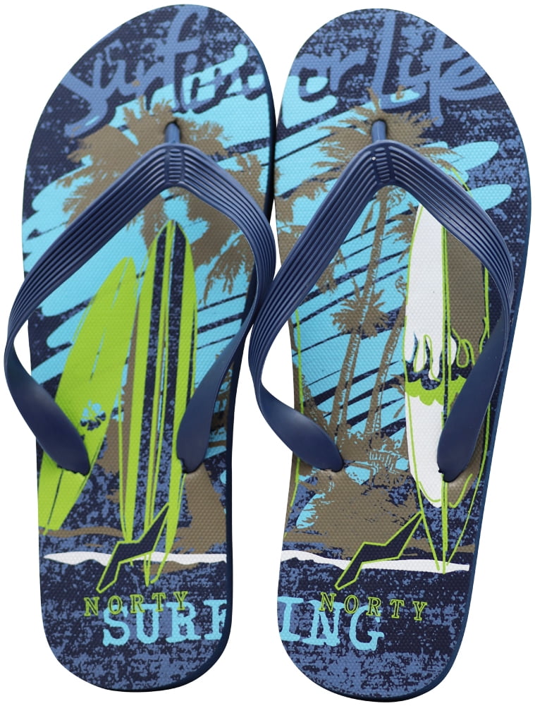 Norty Men's Casual Beach Pool Everyday Flip Flop Thong Sandal Shoe ...