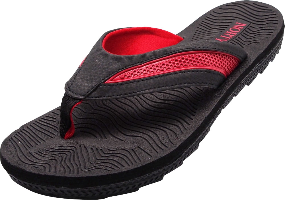 Norty Men's Summer Comfort Casual Thong Flat Flip Flops Sandals Slipper ...