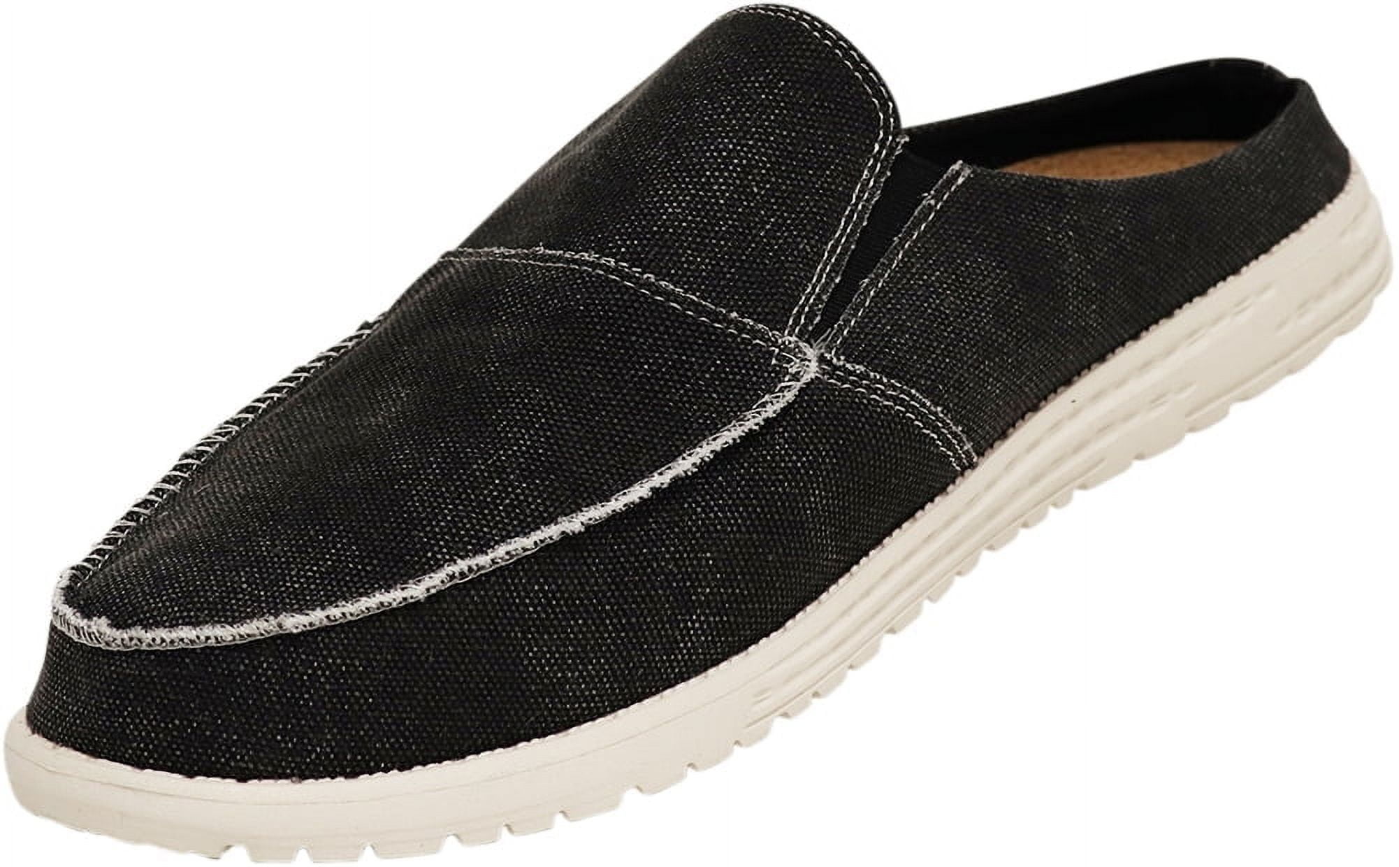 NORTY Mens Clog Boat Shoe Canvas Slip On Lightweight Soft Sole Everyday ...