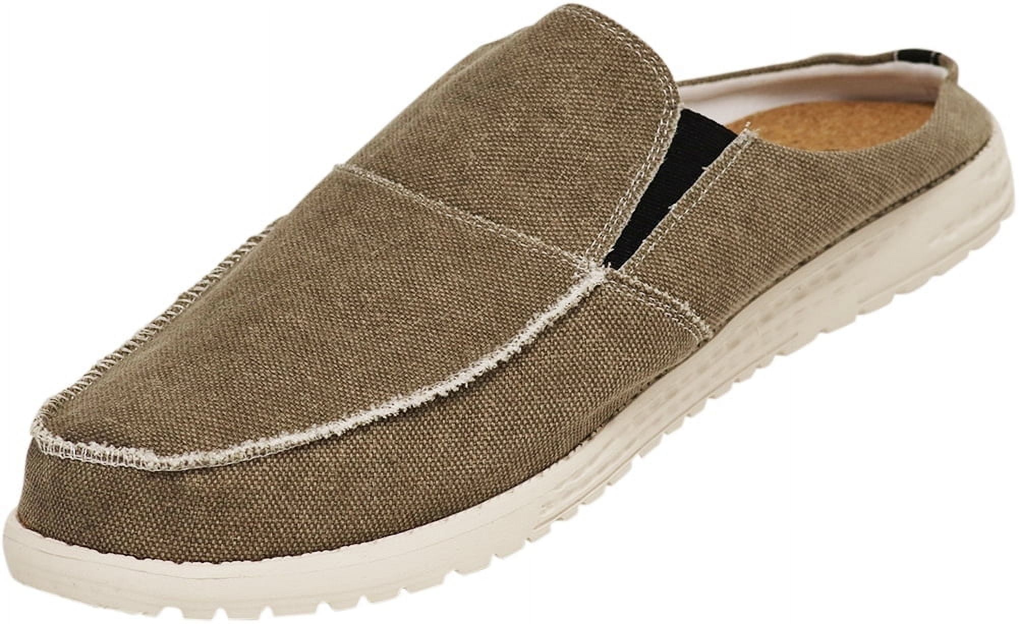 NORTY Mens Clog Boat Shoe Canvas Slip On Lightweight Soft Sole Everyday ...