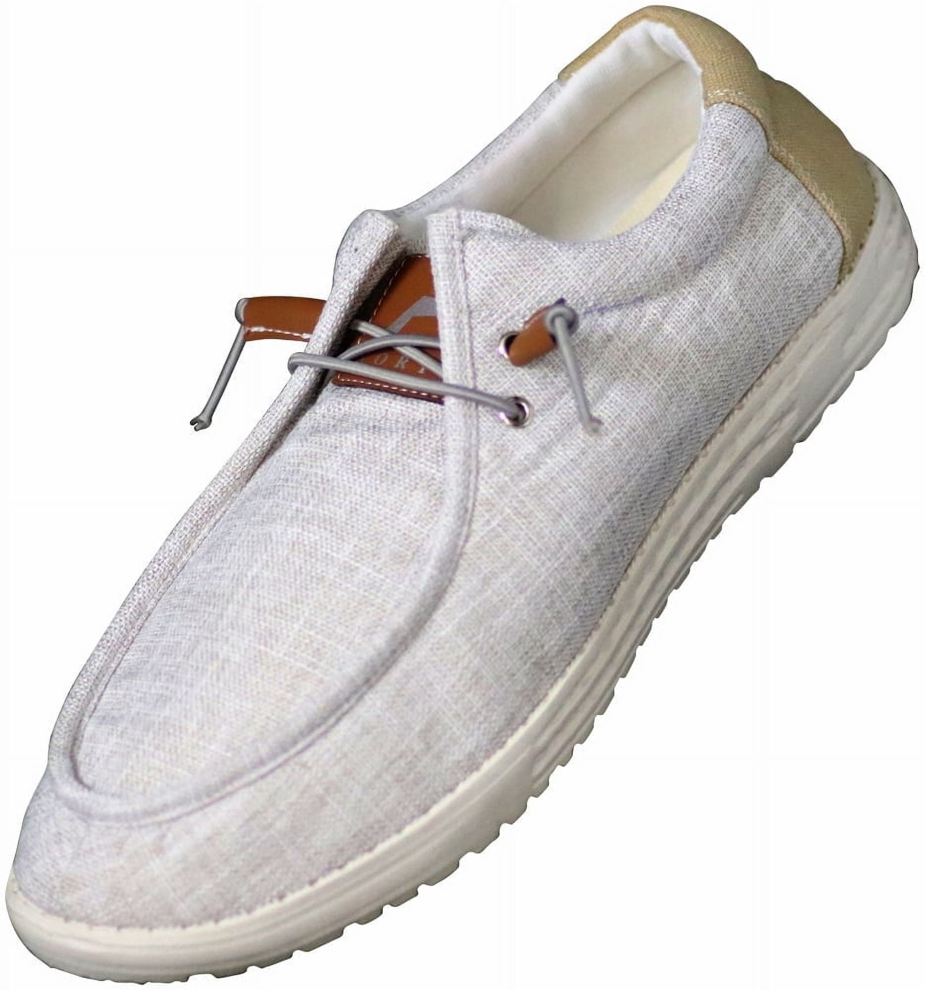 NORTY Mens Slip-on Loafer Canvas Lightweight Boat Shoes Soft Sole ...