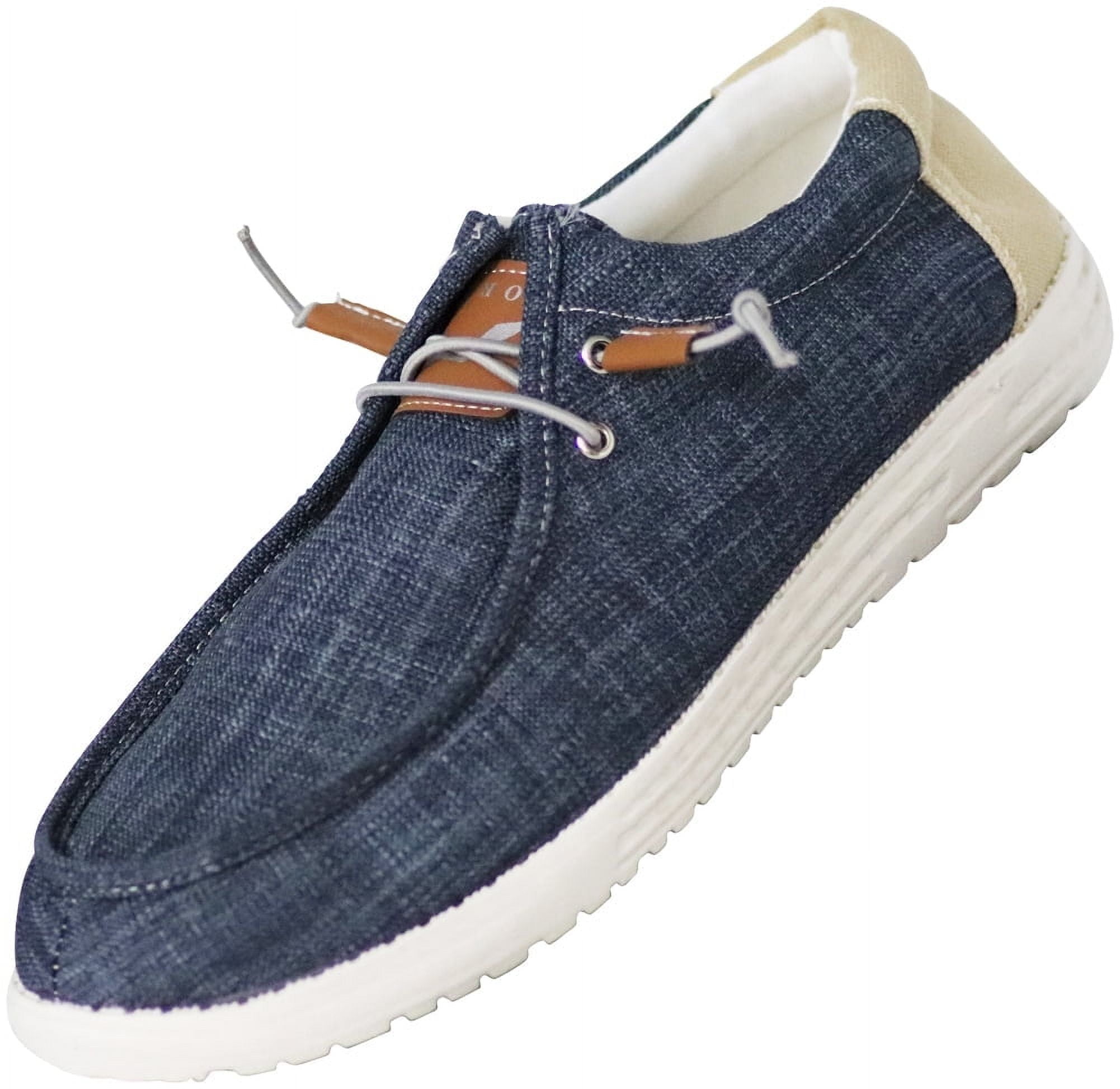 NORTY Mens Slip-on Loafer Canvas Lightweight Boat Shoes Soft Sole ...