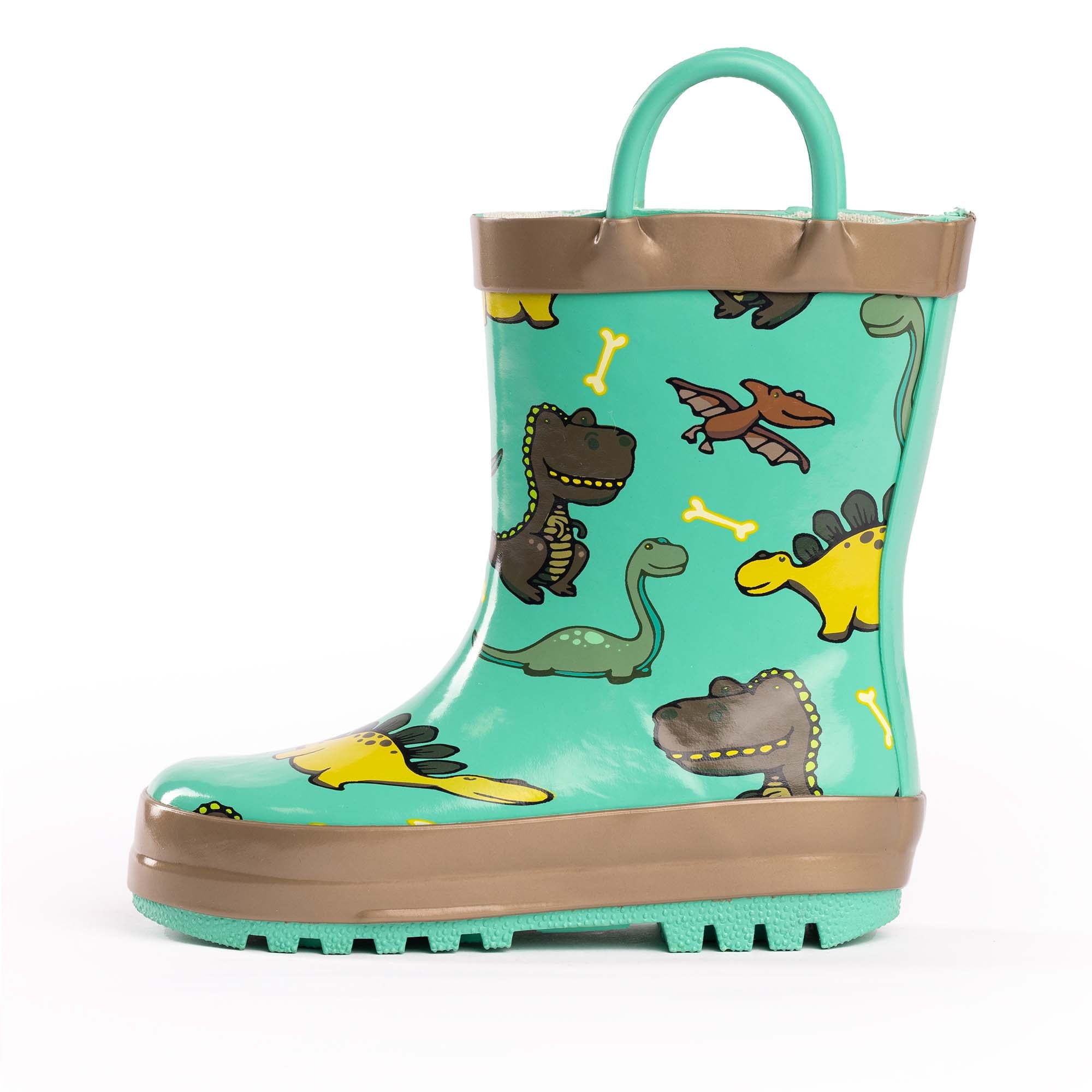 NORTY Unisex Rubber Dinosaur Rain Boots for Toddlers, Size 9, Green ...