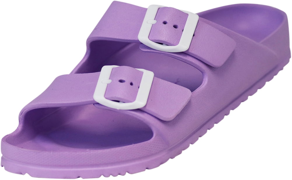 NORTY Women's Indoor Outdoor 2 Strap Adjustable Buckles Slide Sandal ...
