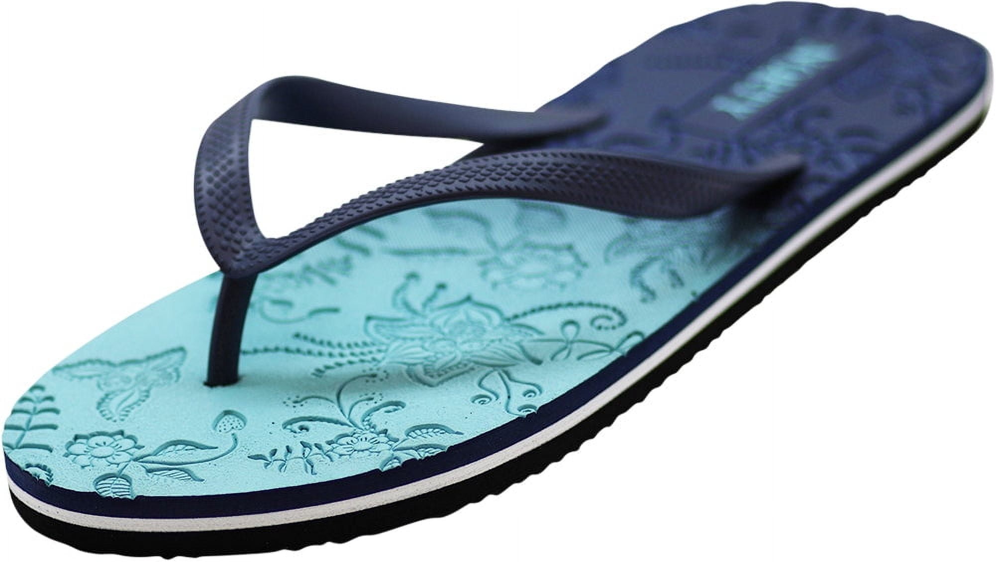 NORTY Women's Comfortable Flip Flops with Cushioned Rubber Straps ...