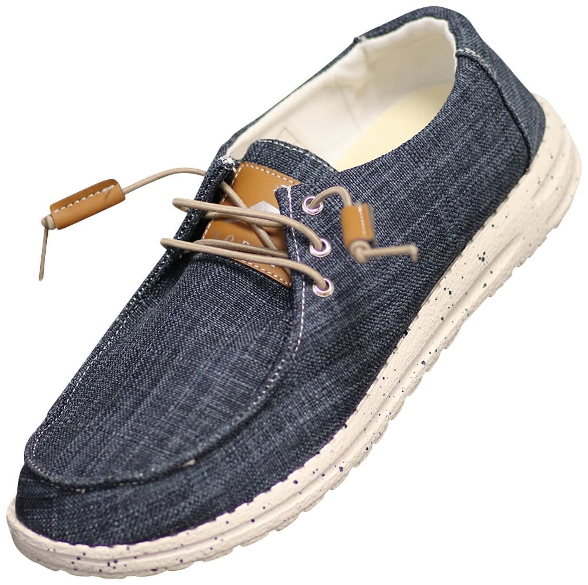 NORTY Womens Boat Shoes Slip On Loafers Canvas Casual Walking Lace Up ...