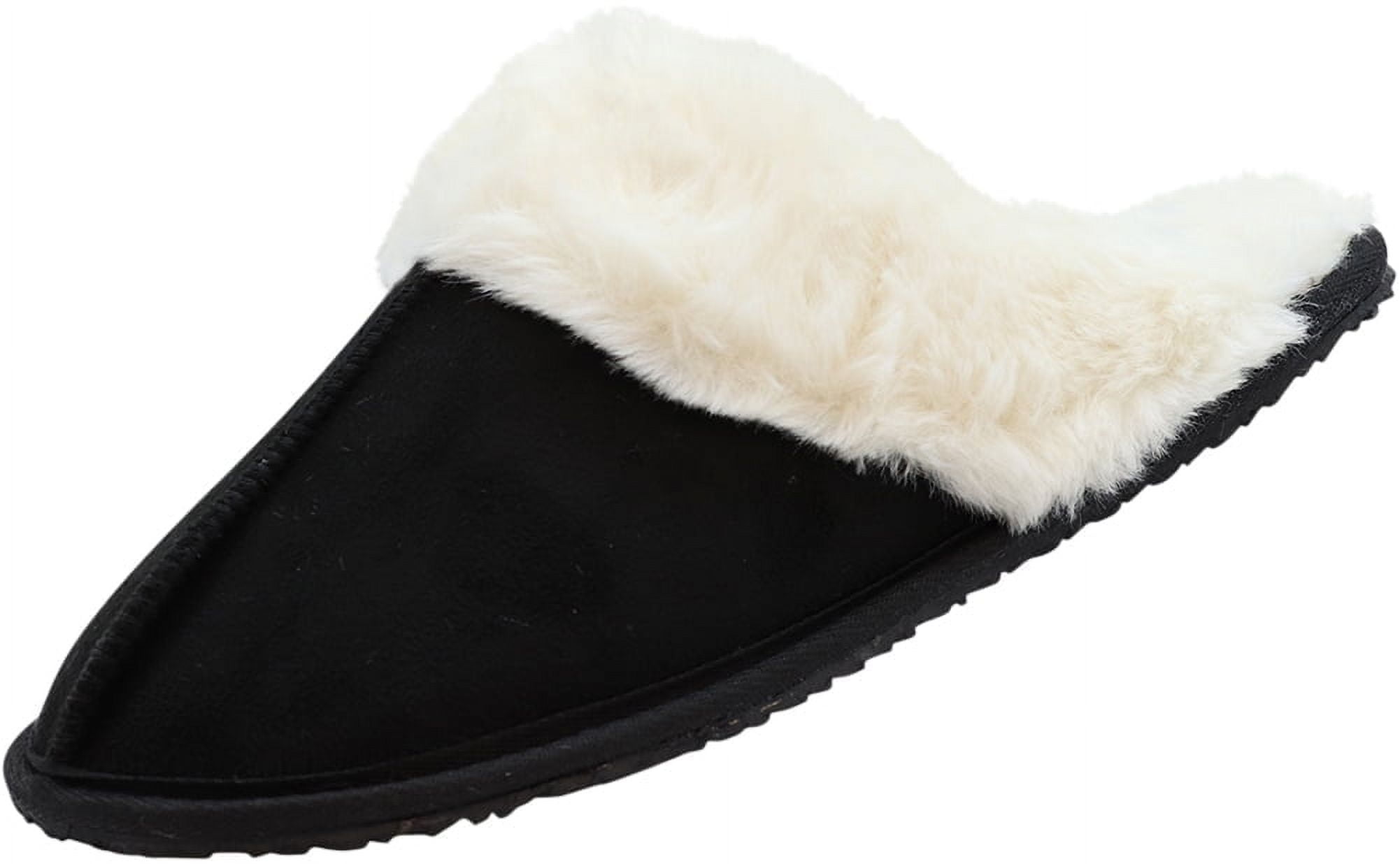 NORTY Women's Fuzzy Mules Slide Slippers Cozy Stylish and Easy Slip-On ...