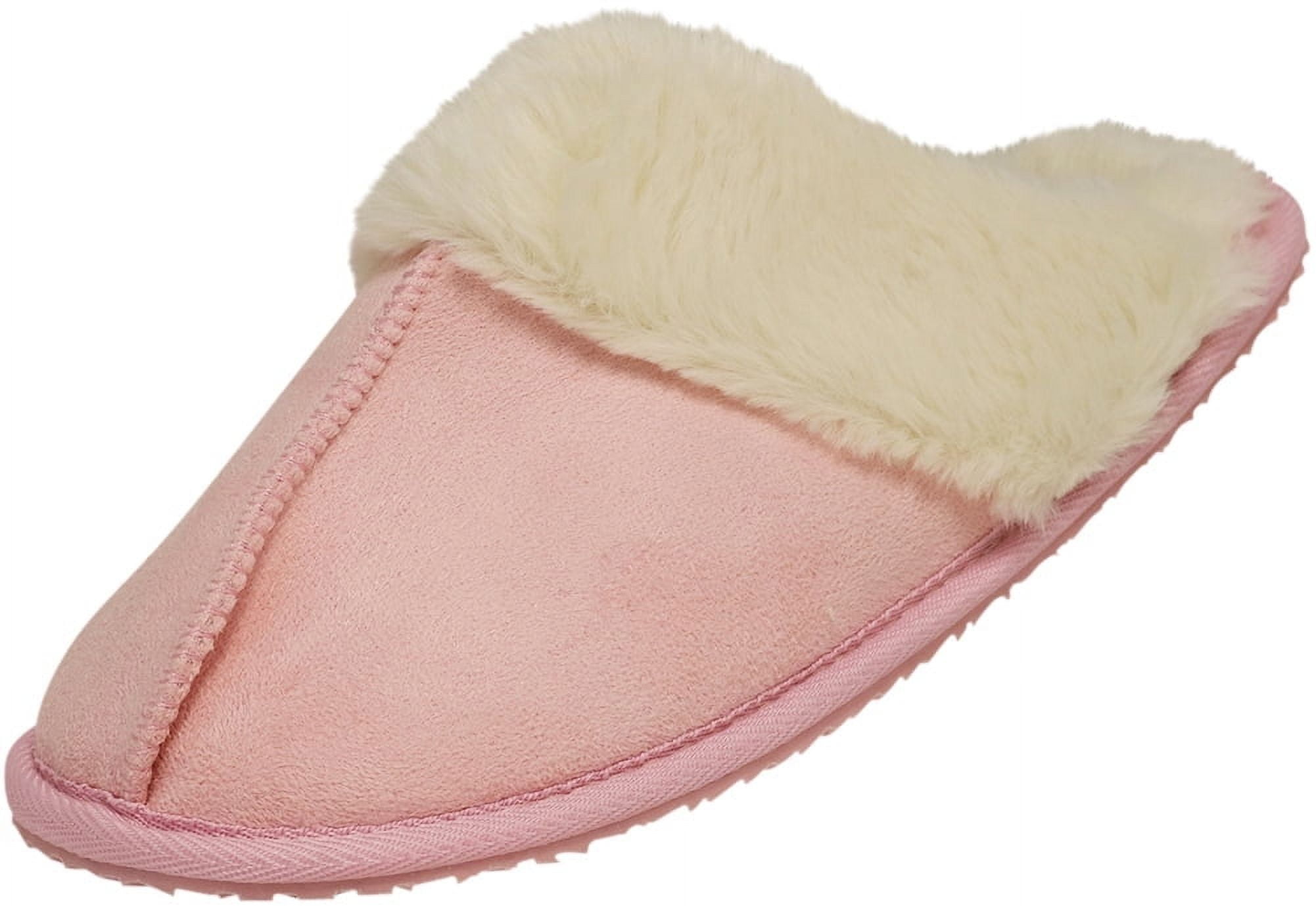 NORTY Women's Fuzzy Mules Slide Slippers Cozy Stylish and Easy Slip-On ...