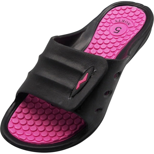 NORTY Womens Shower Slides Adult Female Beach Flat Sandals Pink ...
