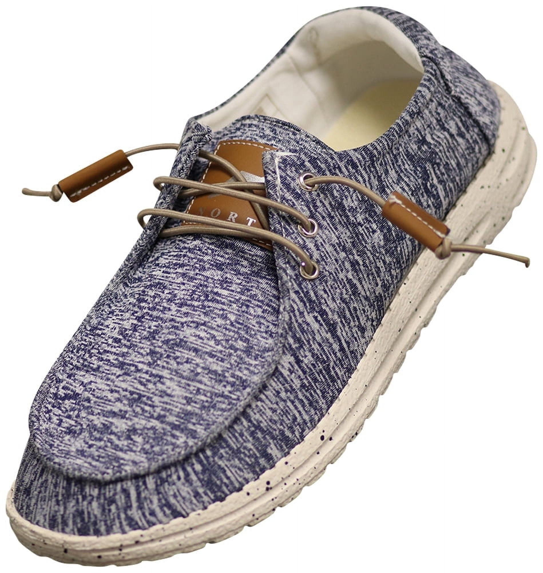 NORTY Womens Boat Shoes Slip On Loafers Canvas Casual Walking Lace Up ...