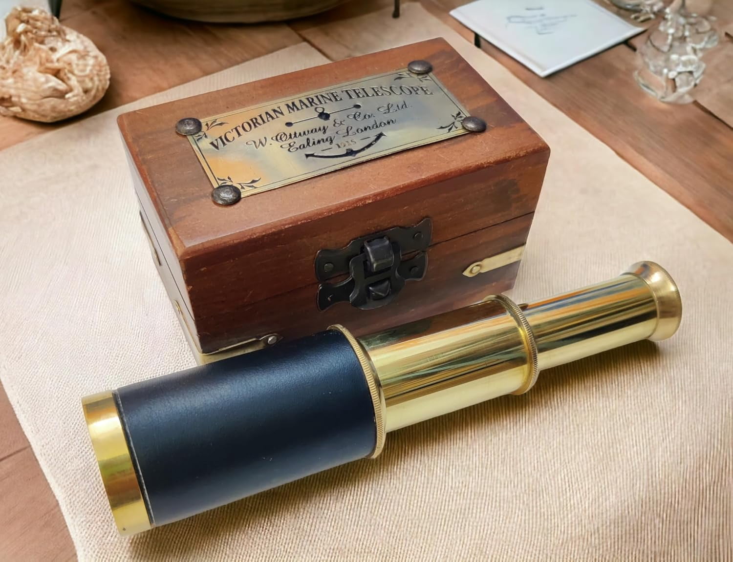 NORVILLE 6 Brass Handheld Mini Telescope Marine Spyglass with ...