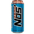 NOS Zero Sugar Energy Drink, 16 oz, Sustained Energy with Taurine & B ...
