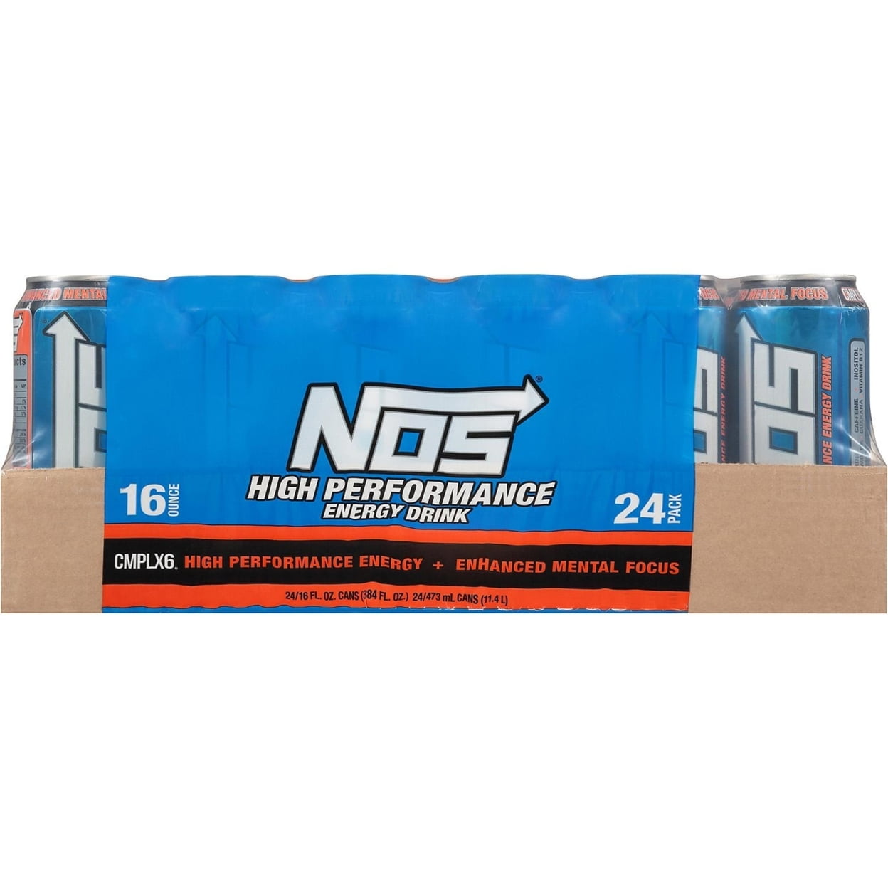 NOS High Performance Energy Drink, 16 oz, can, 24 pack, with caffeine ...