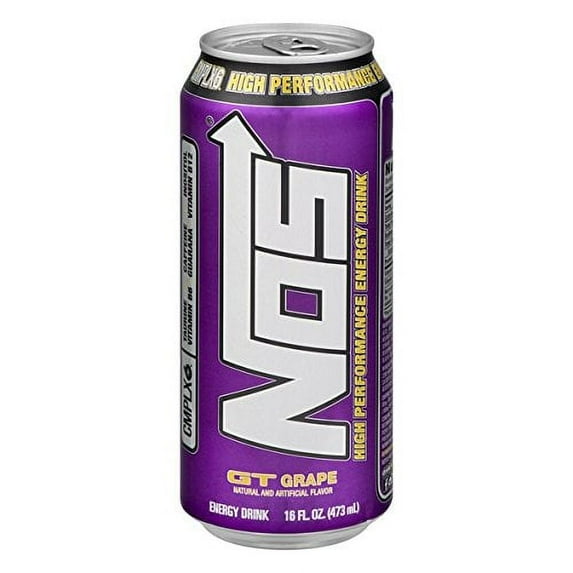 NOS High Performance Energy Drink, Grape Flavor, 16fl oz - Pack of 16 ...