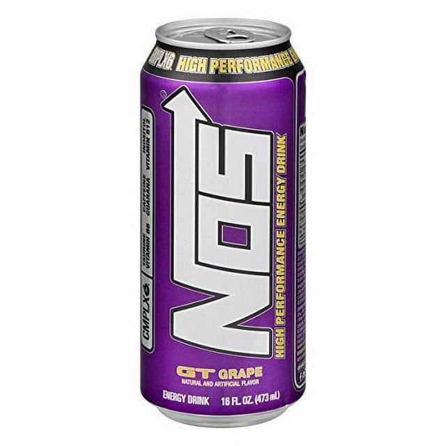 NOS High Performance Energy Drink, Grape Flavor, 16fl oz - Pack of 16 ...