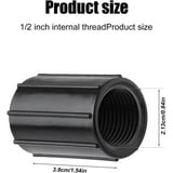 NOSGQ-10pcs 1/2 Inch Female Threaded PVC NPT Connector, Double Female ...