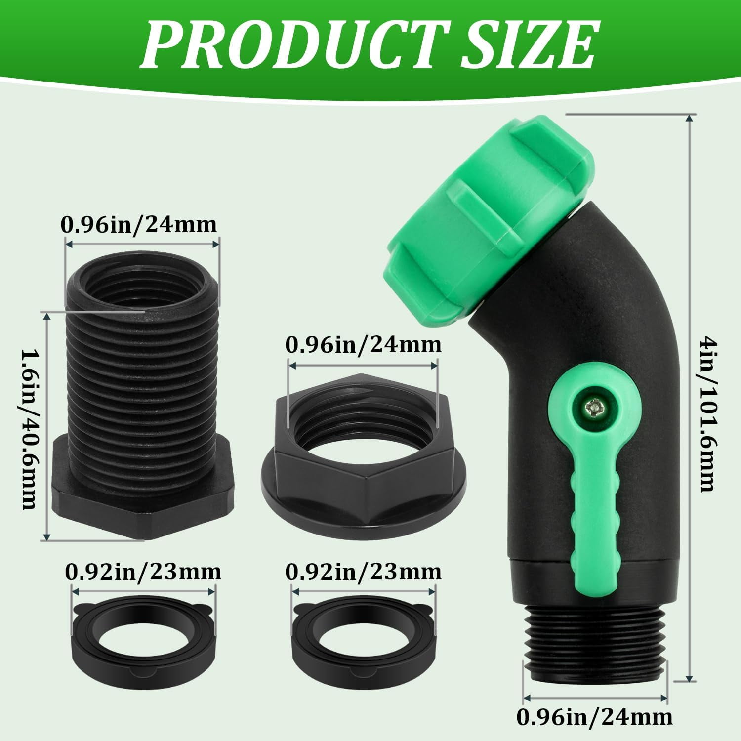 NOSGQ-2 Pack Rain Barrel Spigot Kit, 45 Degree 3/4" GHT Heavy Duty ...