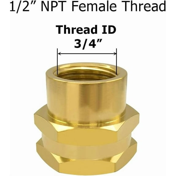 NOSGQ-2PCS Garden Hose Adapter 1/2" NPT to 3/4" GHT Double Female ...